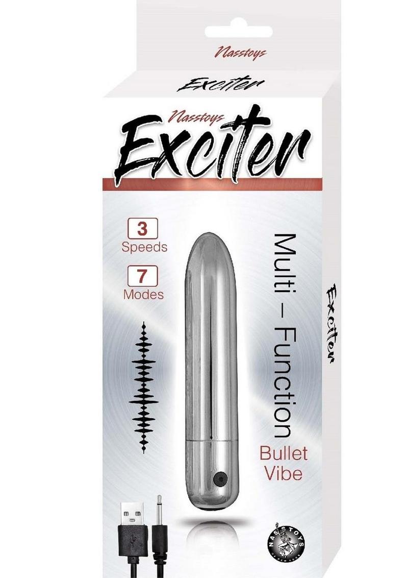 Exciter Multi Function Rechargeable Bullet - Silver - Love Bound
