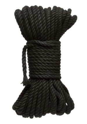 Merci Hogtied Bind and Tie 6mm Hemp Bondage Rope 50ft - Black - Love Bound