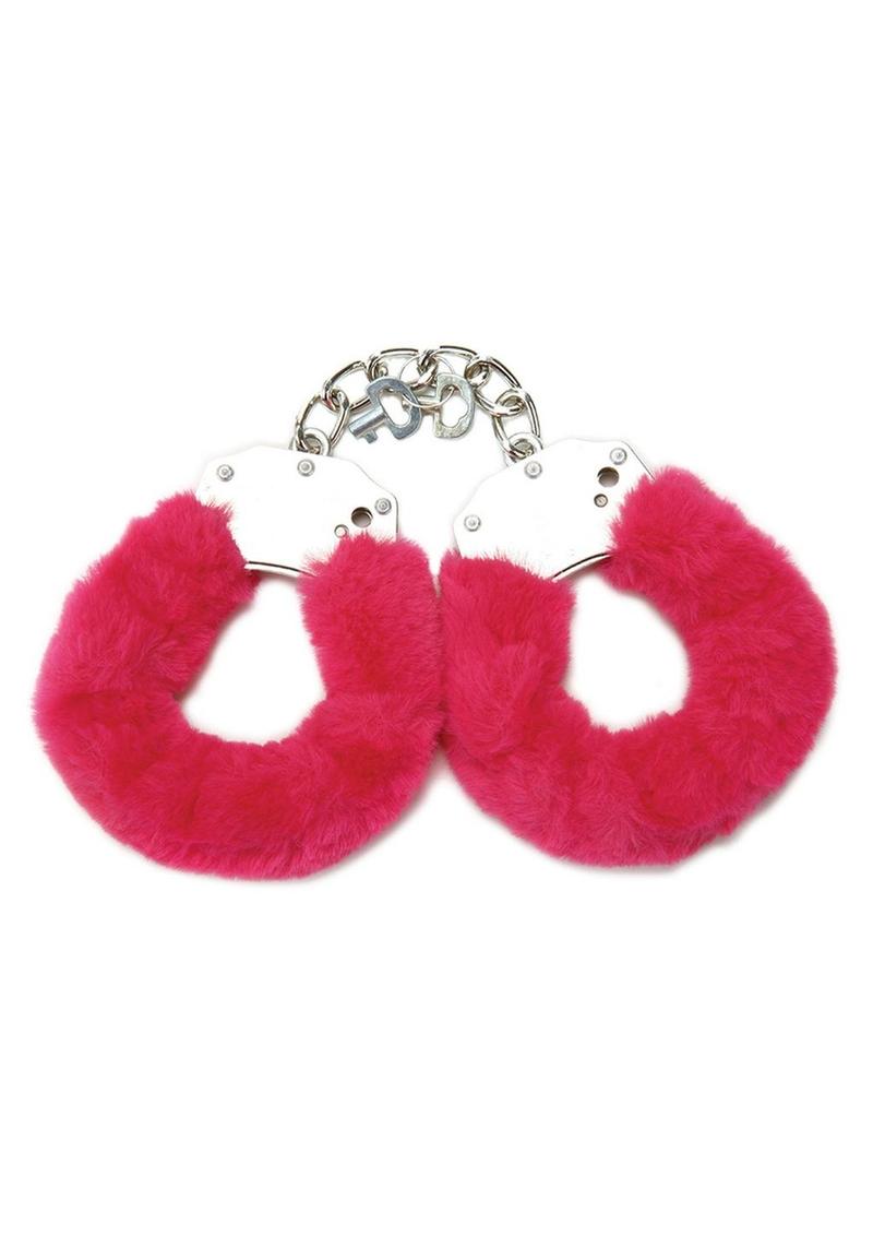 WhipSmart Furry Cuffs with Eye Mask - Hot Pink - Love Bound